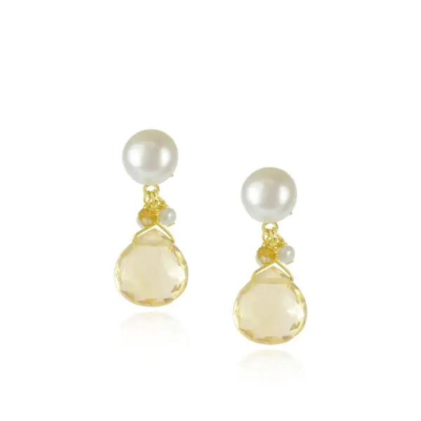 MOUNIR LONDON Citrine Drop Earrings - Yellow