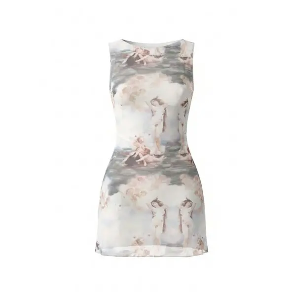 ALOMA STUDIO Soleil Mini Mesh Dress - Grey