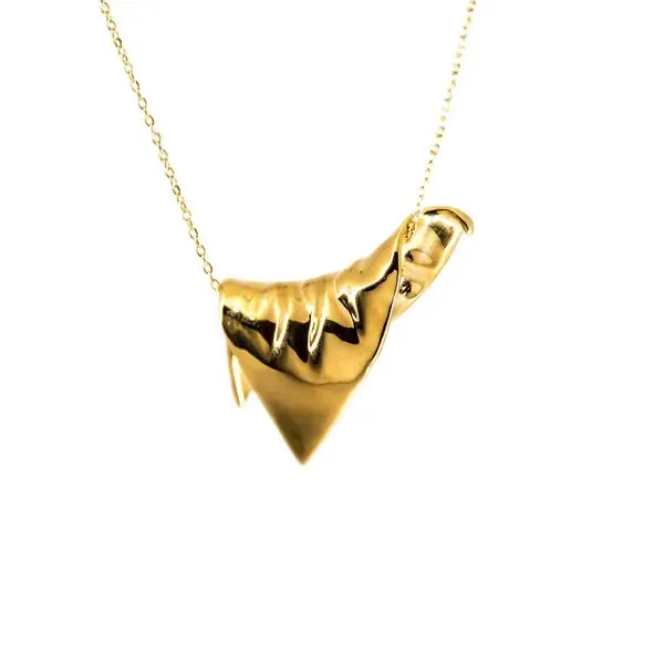 PLAITLY Plié Pendant Draped Triangle Medium - Gold