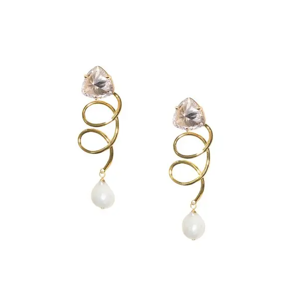 ADRIANA PAPPAS DESIGNS Crystal Twist Earrings - Yellow