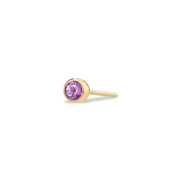 Maya Brenner Designs Birthstone Stud Yellow Amethyst February - Gold
