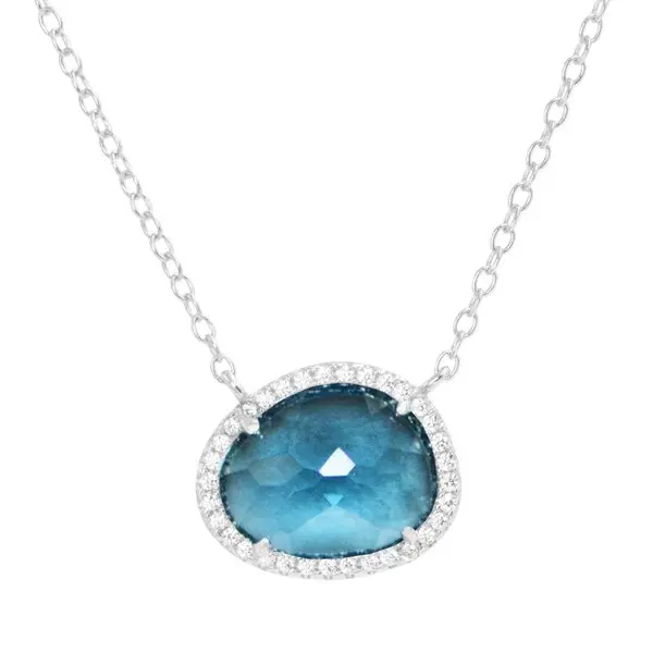 KAMARIA Blue / Silver Kokoto Lab Created Gemstone Necklace London Blue Topaz & Silver - Blue/silver