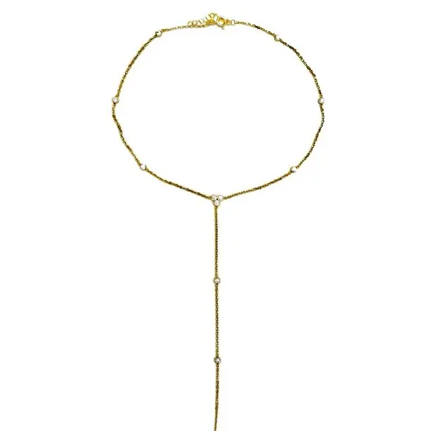 Persia Donà Jewelry Sparkly Lariat Necklace - Gold