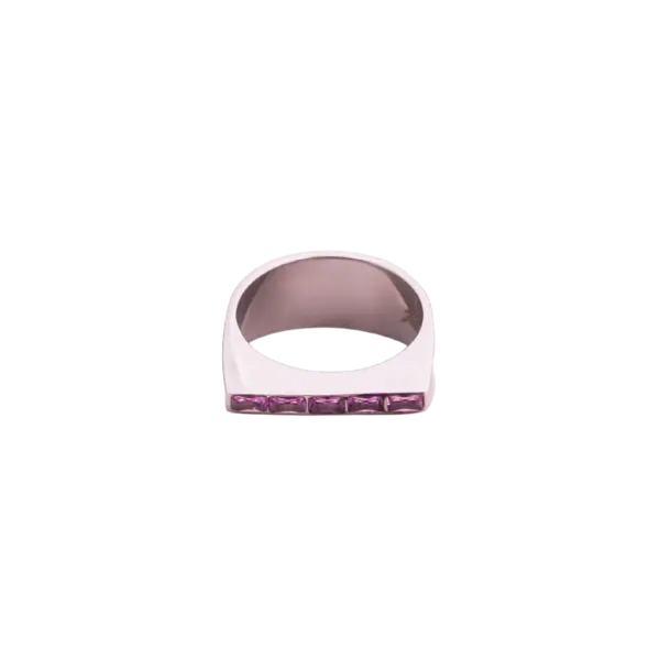 MIDDLE FINGER Diamond Back In & Pink Sapphire - Silver
