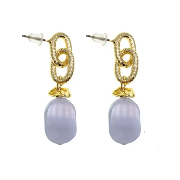 FARRA Lace Agate Chain Simple Earrings