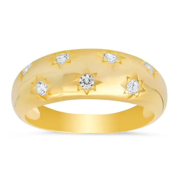 KYLIE HARPER Celestial Diamond Cz Dome Ring - Gold