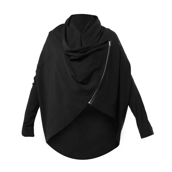 METAMORPHOZA Loose Cardigan With Side Zipper - Black