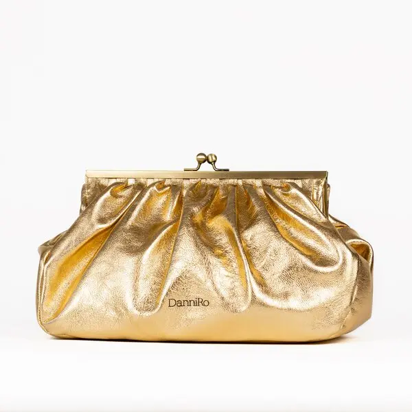 DANNI RO Porto Clutch Metallic Leather - Gold