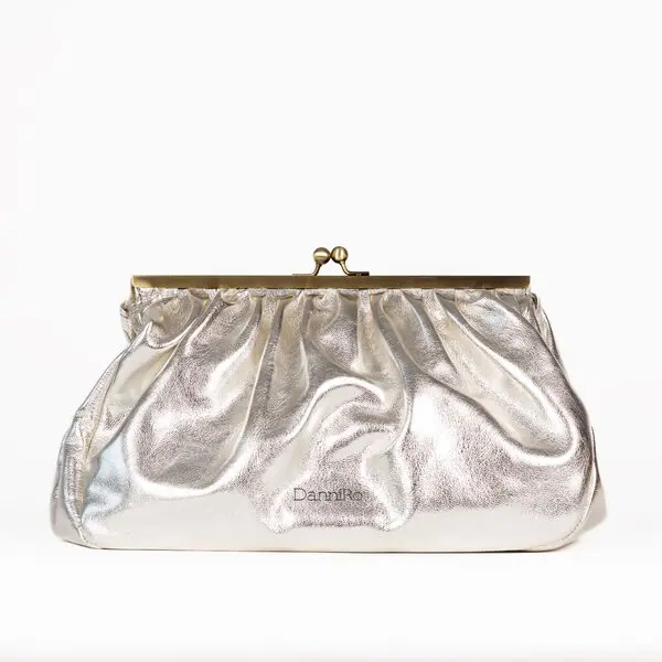 DANNI RO Porto Clutch Metallic Leather - Silver