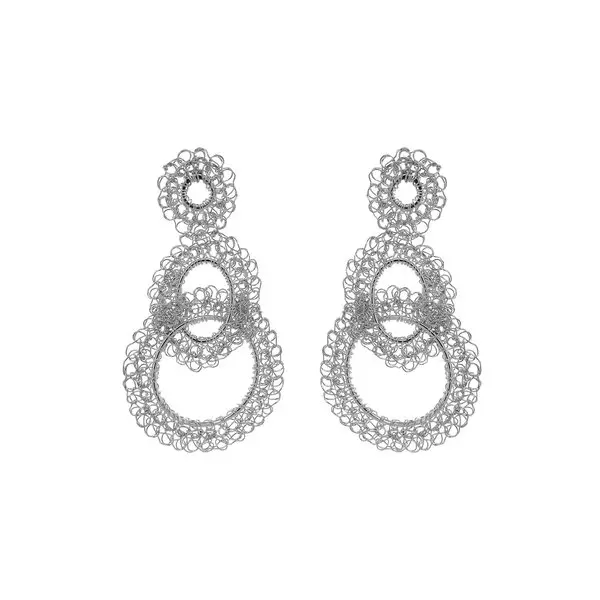LAVISH BY TRICIA MILANEZE All Artemis Handmade Crochet Earrings - Silver