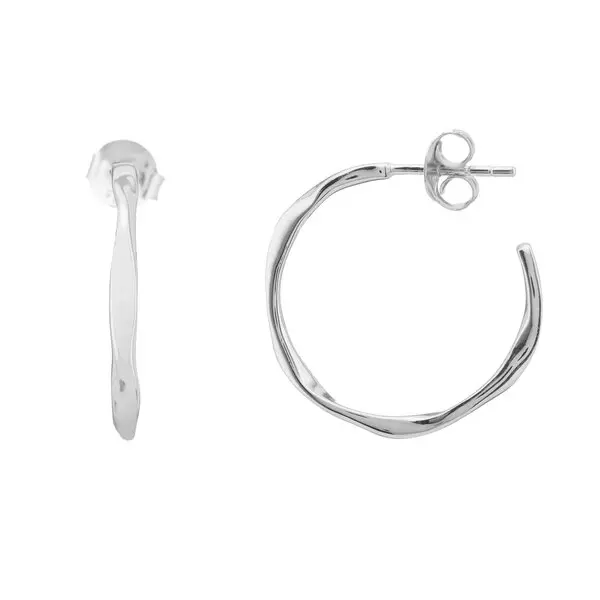 AUREE JEWELLERY Ronda Piccolo Polished Sterling Hoop Earrings - Silver