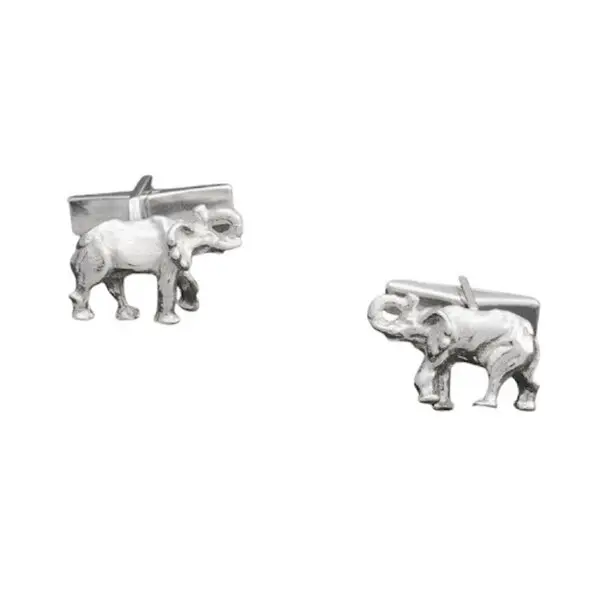 SIMON KEMP JEWELLERS Elephant Cufflinks In Sterling - Silver