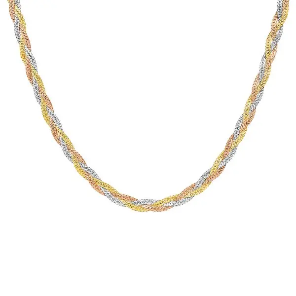 LA KAISER Mixed Metal Braided Necklace - Gold