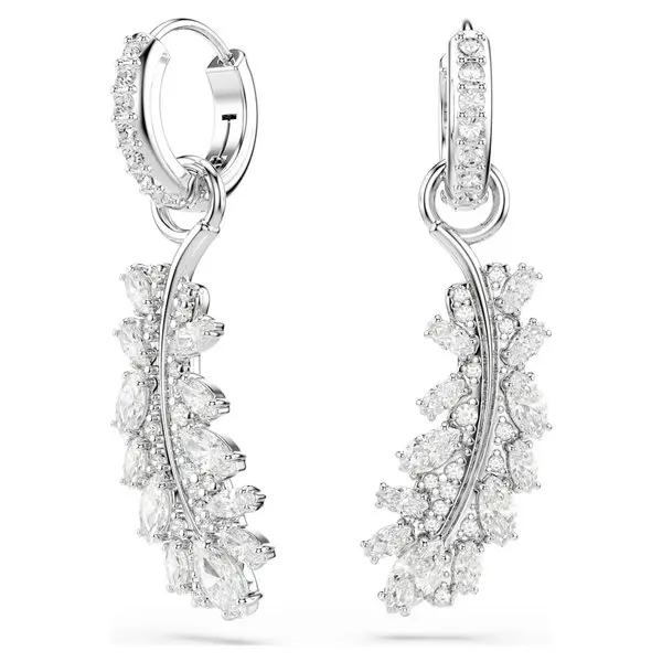 SWAROVSKI Vienna Feather Dangle Earrings With Zirconia - White