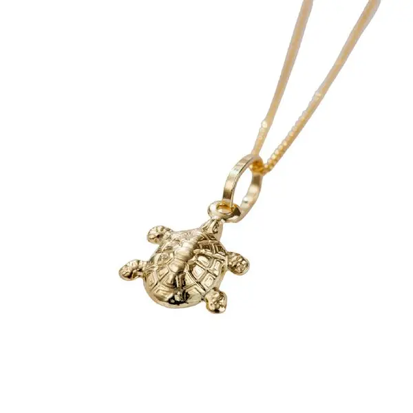 POSH TOTTY DESIGNS 9ct Yellow Turtle Pendant Necklace - Gold