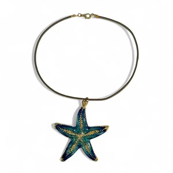 BY VIRGO Brown / Blue Milos Choker Necklace - Brown/blue