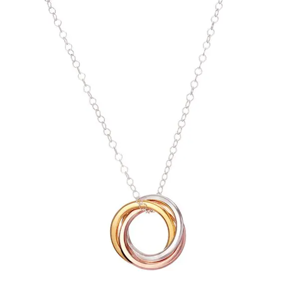 POSH TOTTY DESIGNS Mixed Gold Russian Ring Necklace - Silver