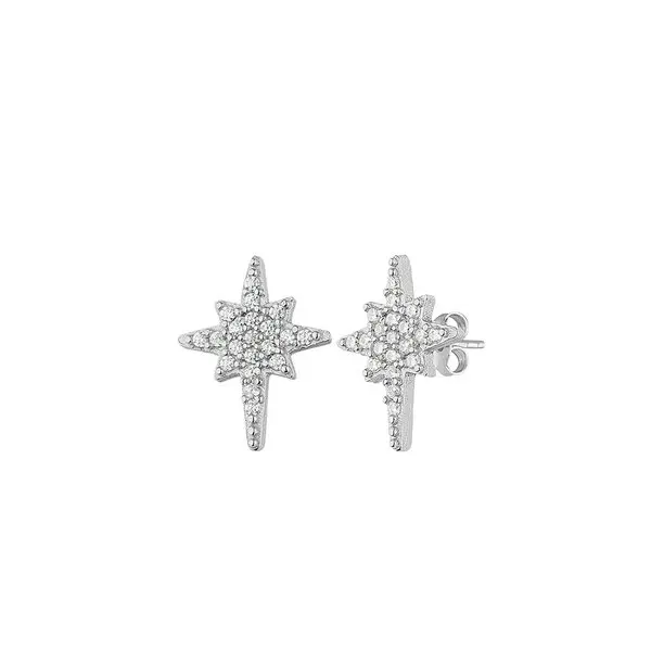 SPERO LONDON Northern Star Starburst Sterling Stud Earring - Silver