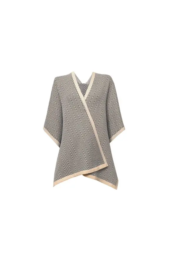 JAMES LAKELAND Chevron Knit Wrap - Grey