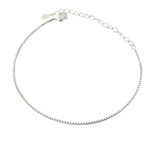 HARFI Everyday Minimalist Box Chain Bracelet - Silver