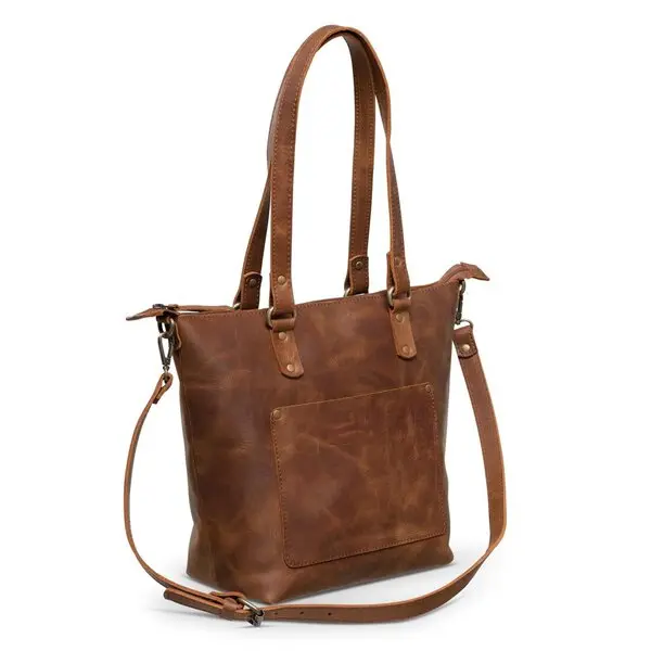 HIDES LEATHER CO. Large Leather Tote Bag - Brown