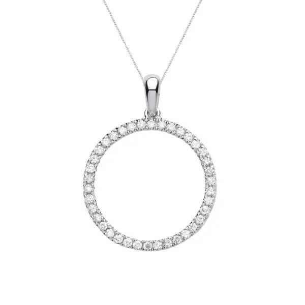 AUGUSTINE JEWELS Gold / White Diamond Circle Pendant - Gold/white