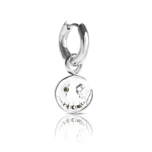 KASUN LONDON Smile Hoop Earrings – April – Diamond - Silver