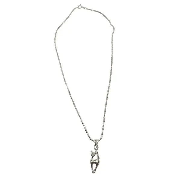 TG-JEWELLERY BY TAMARA GERVASIO Sterling Cat Pendant Necklace – Lost Wax Cast Handmade Pendant - Silver