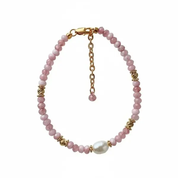 ANGEL BAROCCO Crystal & Freshwater Pearl Bracelet - Pink