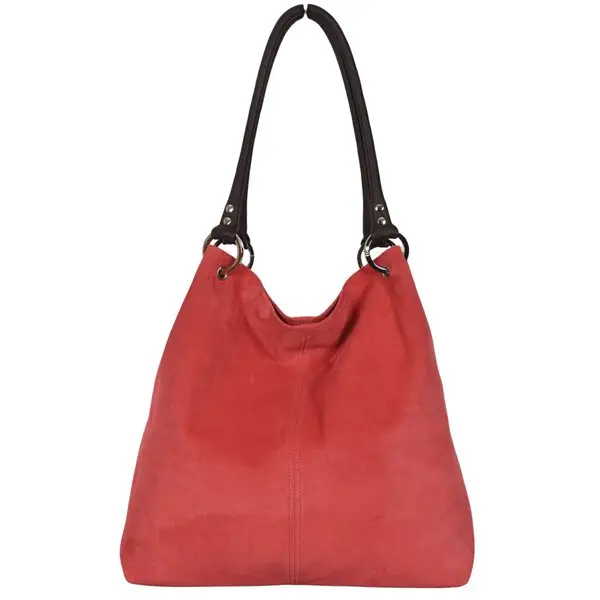 OWEN BARRY Suede Shoulder Bag Dudley British Made Watermelon - Orange