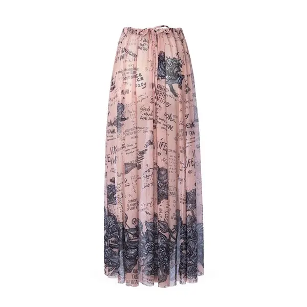 RODA SMARTSWIMWEAR Neutrals / Tan-through Mesh Lightweight Beach Skirt Nude Body-art - Black