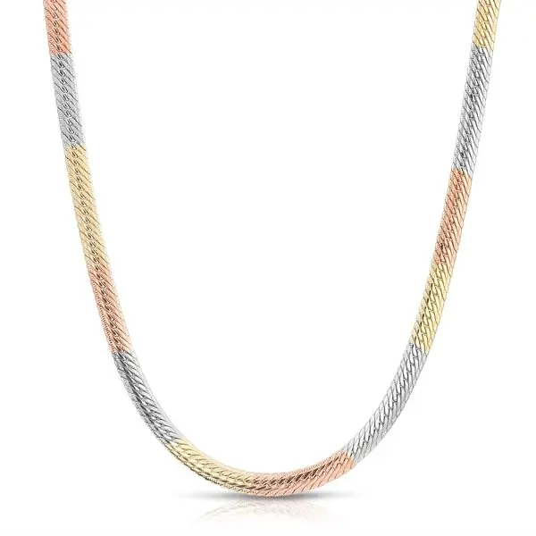 GLAMROCKS JEWELRY Aura Herringbone Necklace - Gray/yellow