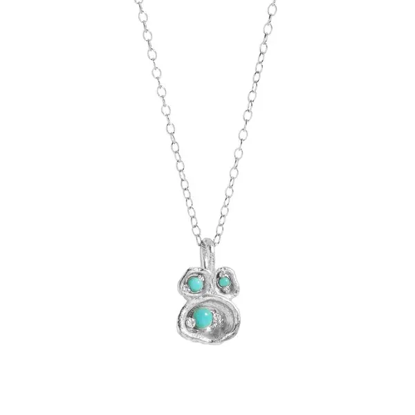 CLAIRE HILL DESIGNS Turquoise Lichen Pendant Necklace - Silver
