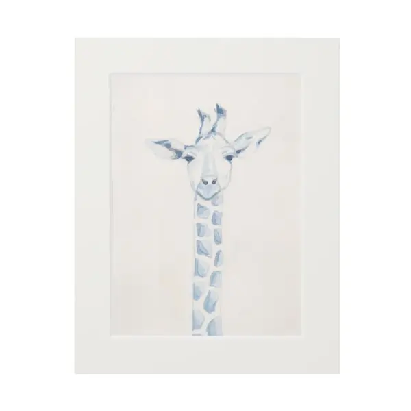 PIPER & FOX Neutrals Watercolor Giraffe Print - Blue