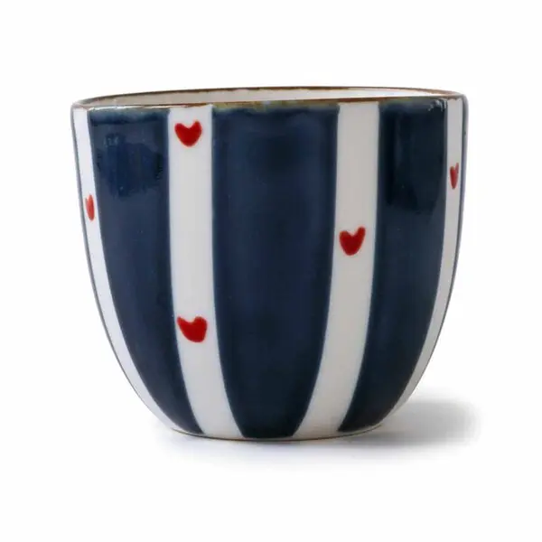 Lali Design Studio Red / White / Blue Enjoy Navy Hearts Espresso Cup Porcelain - Red/white/blue