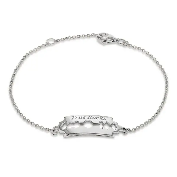 TRUE ROCKS Sterling Razor Blade Bracelet - Silver