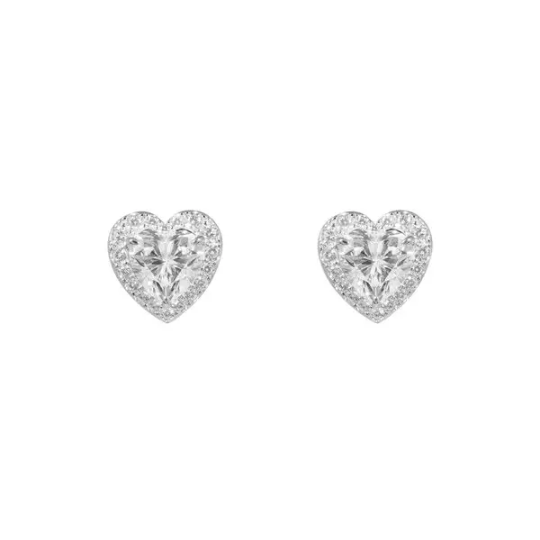 Arte Madrid Gemma Heart-shaped Earrings Stud - White