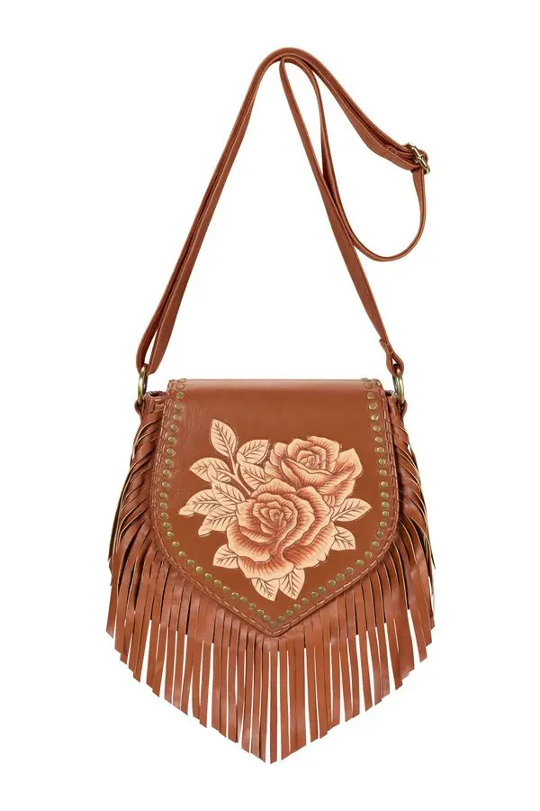 JODI LEE Akaroa Rose Bag Tobacco - Brown