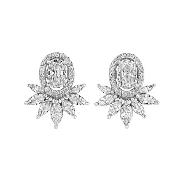 ESTERAH Marquise Cluster Studs - Silver