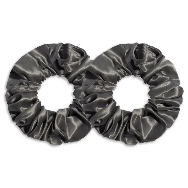 6FIFTYTWO® Pure Mulberry Classic Silk Scrunchies Dark - Grey