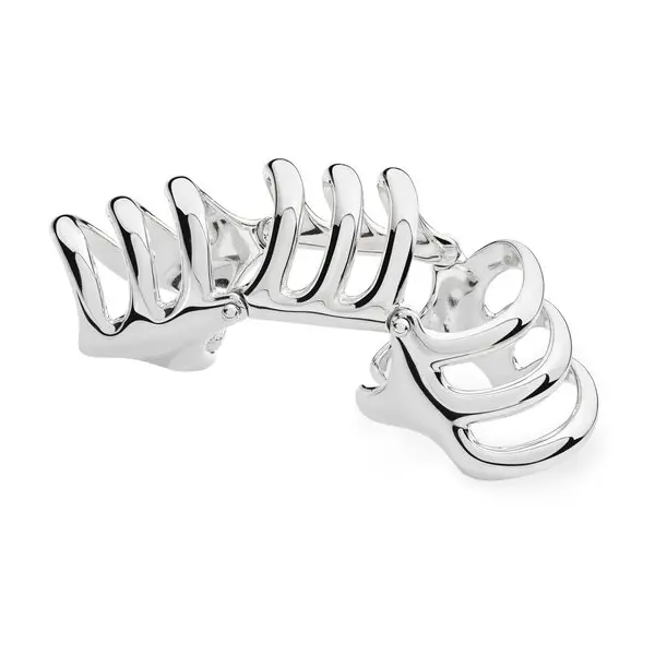 LUCY QUARTERMAINE Solid Sterling Waterfall Armour Ring With Hinge - Silver