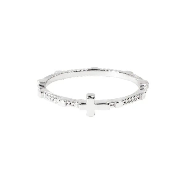 BELINDA JEWELZ Grace Cross Ring - Silver