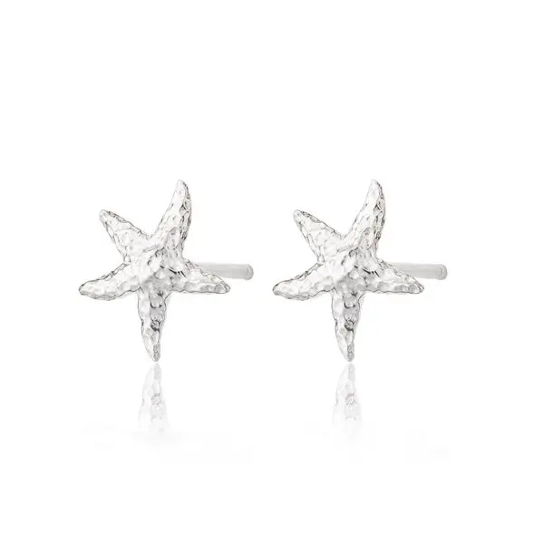 LILY CHARMED Sterling Starfish Stud Earrings Animal Earrings - Silver