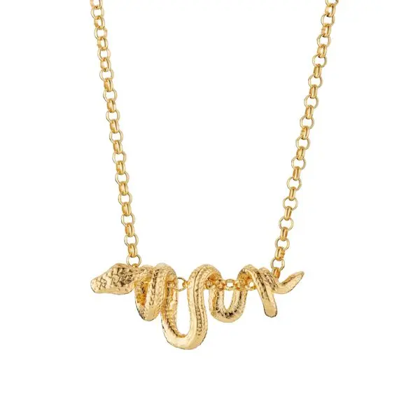 SCREAM PRETTY Plated Chinese Zodiac Snake Necklace - Gold