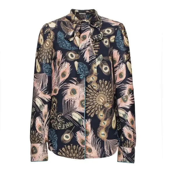 SMART AND JOY Bohemian Feather Print Shirt - Blue