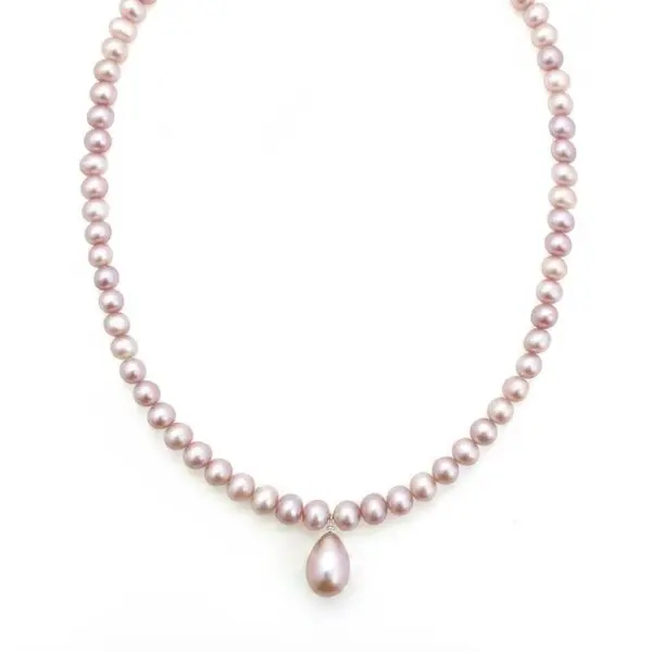 LENI JAMES The Aura Pearl Necklace - Pink