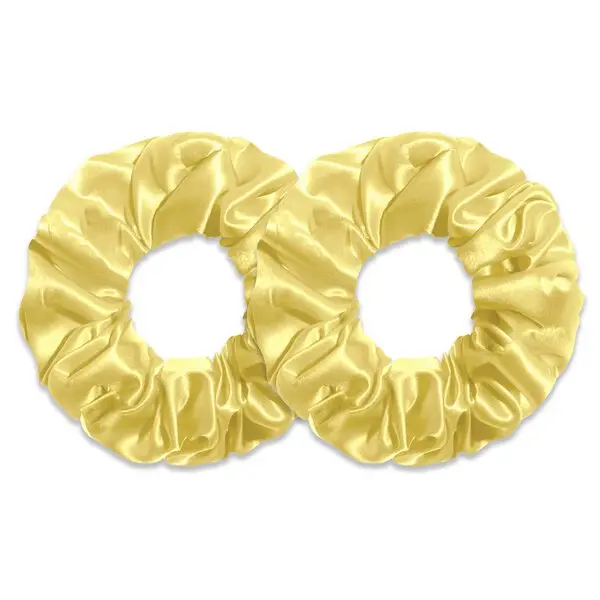 6FIFTYTWO® Neutrals / Pure Mulberry Classic Silk Scrunchies Butter - Yellow