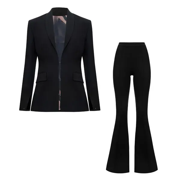MY MOKONDO Tailored Blazer & Flared Trousers Suit