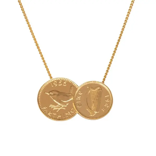 KATIE MULLALLY Irish-english Yellow -plated Double Coin Necklace - Gold
