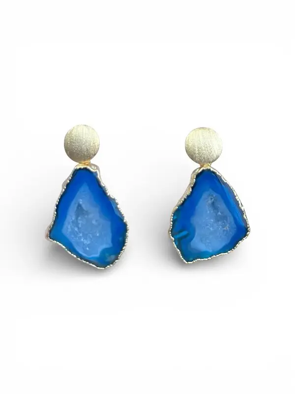 MAGPIE ROSE Circle Aqua Earrings